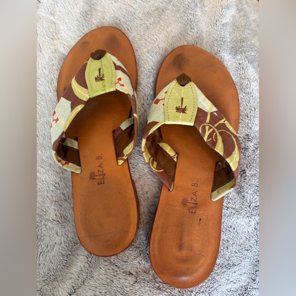 Eliza B | Shoes | Eliza B Leather Flip Flops Size 7 Guc | Poshmark
